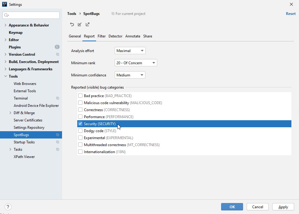 IntelliJ Tutorial Find Sec Bugs Find Sec Bugs Wiki GitHub