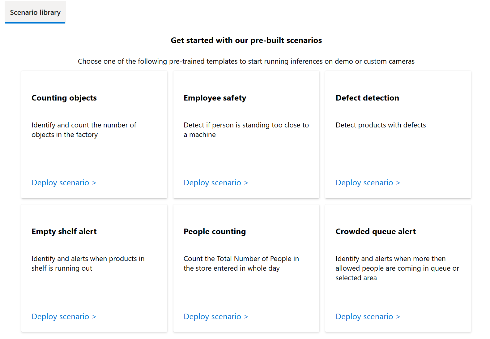 deploying the scenarios will deploy the appropriate configuration as a