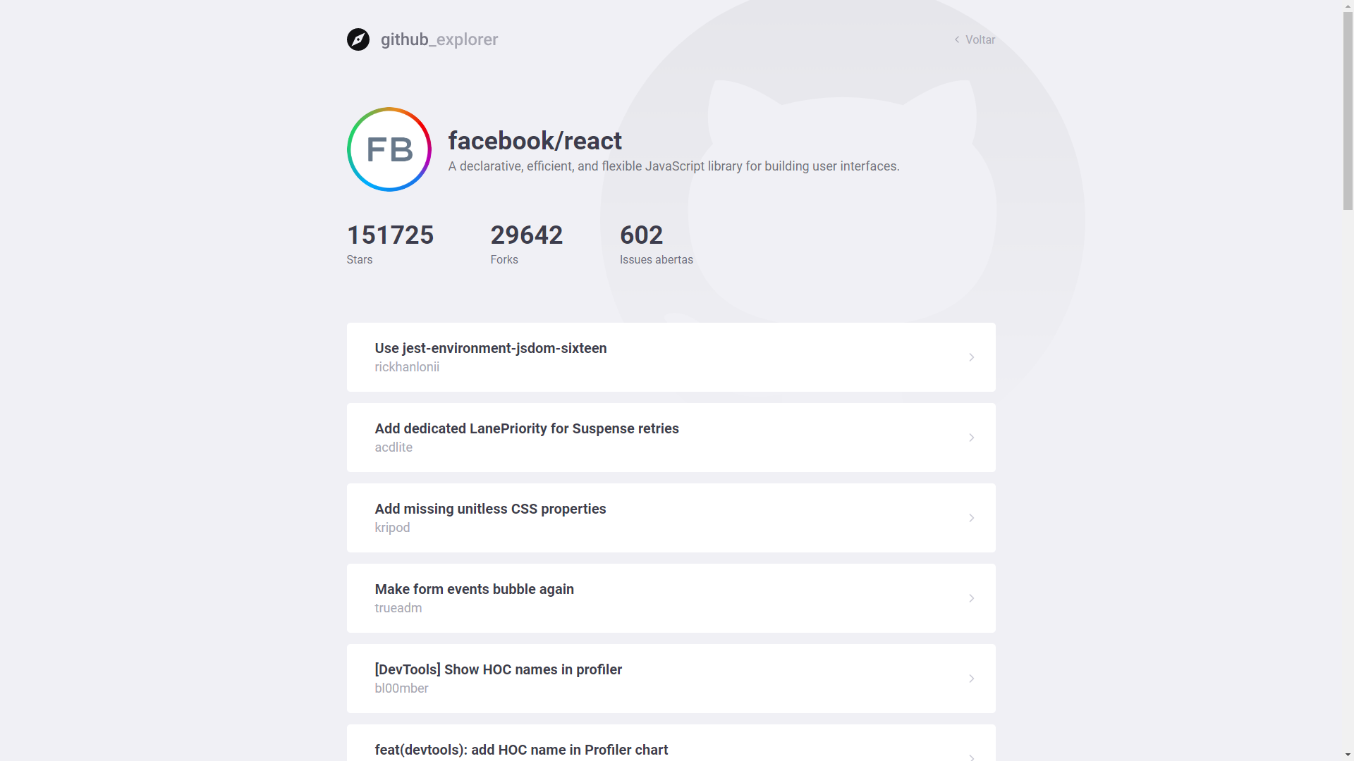 GitHub - BrunoSaibert/github_explorer: Uma forma mais simples para ...