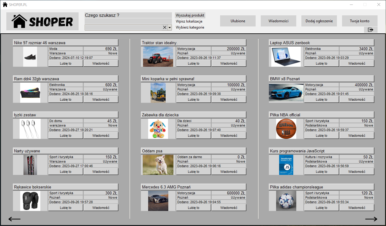 GitHub - Grzegorz96/Shoper-app-frontend: Desktop application for the ...