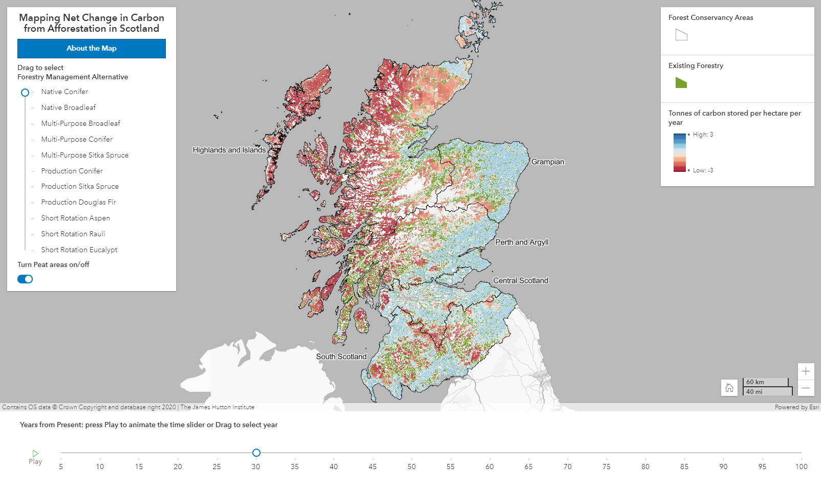 Mapping Net Change in Carbon from Afforestation in Scotland