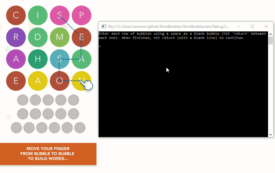 GitHub - Jamish/WordBubbles: A solver for the WordBubbles mobile game