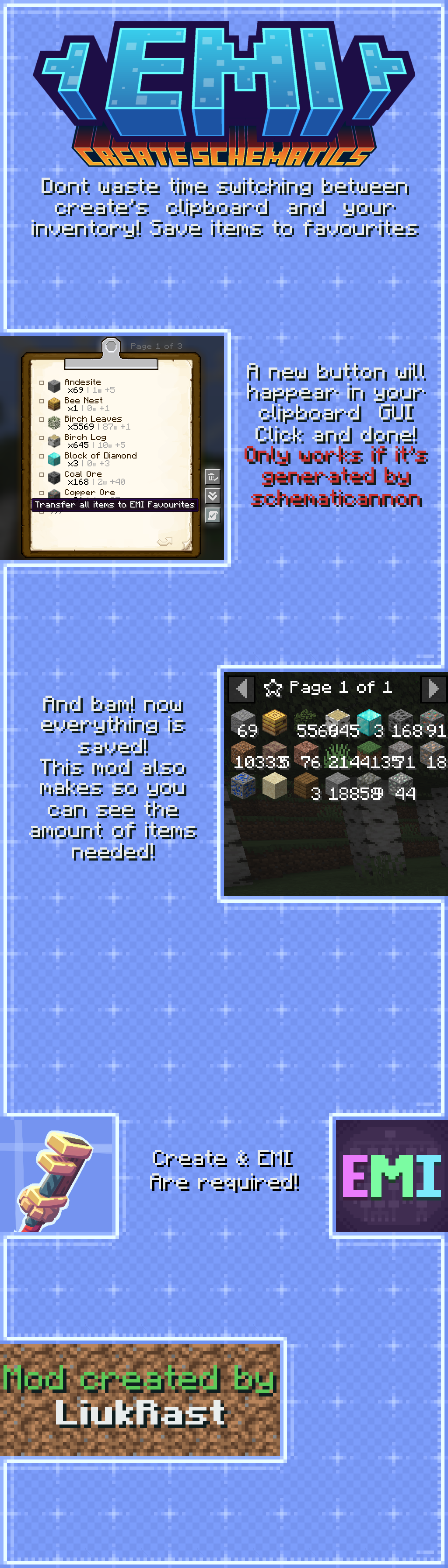 EMI Create Schematics Minecraft Mod