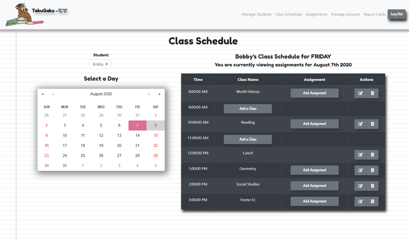 GitHub - LaCollins/TakuGaku: An Homeschool Companion Application for ...