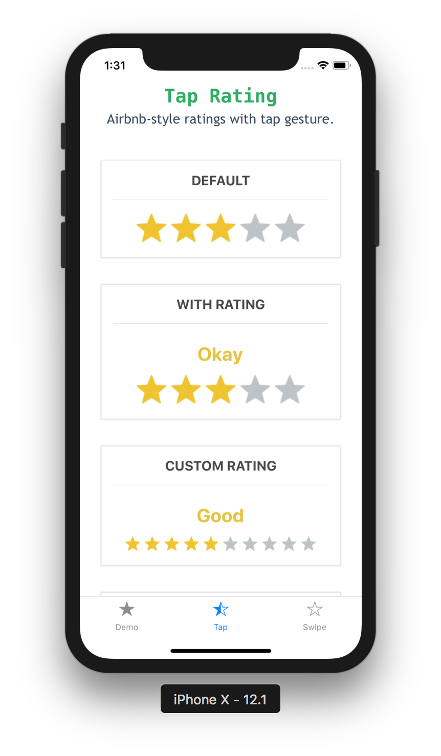 React native ratings Npm