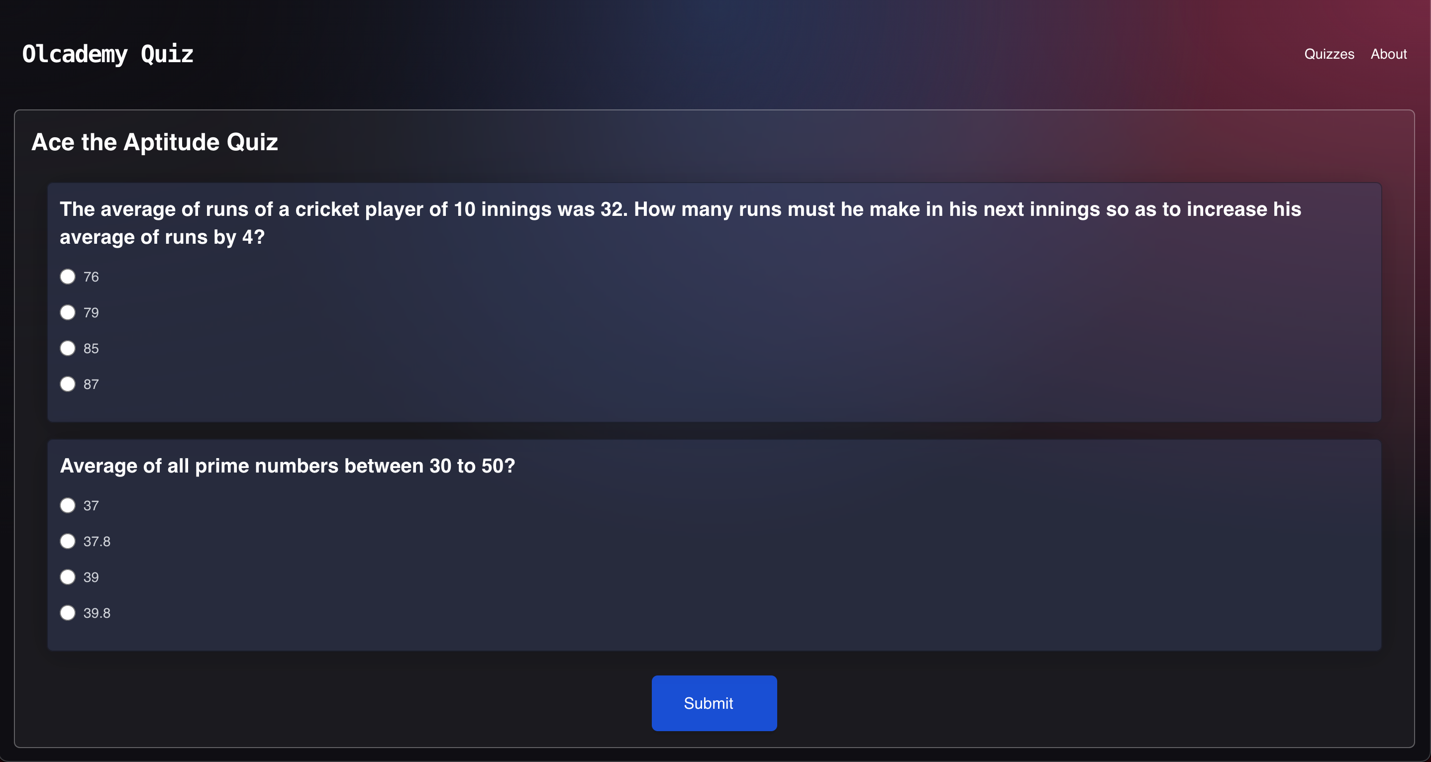 GitHub - ProCode2/olcademyQuiz