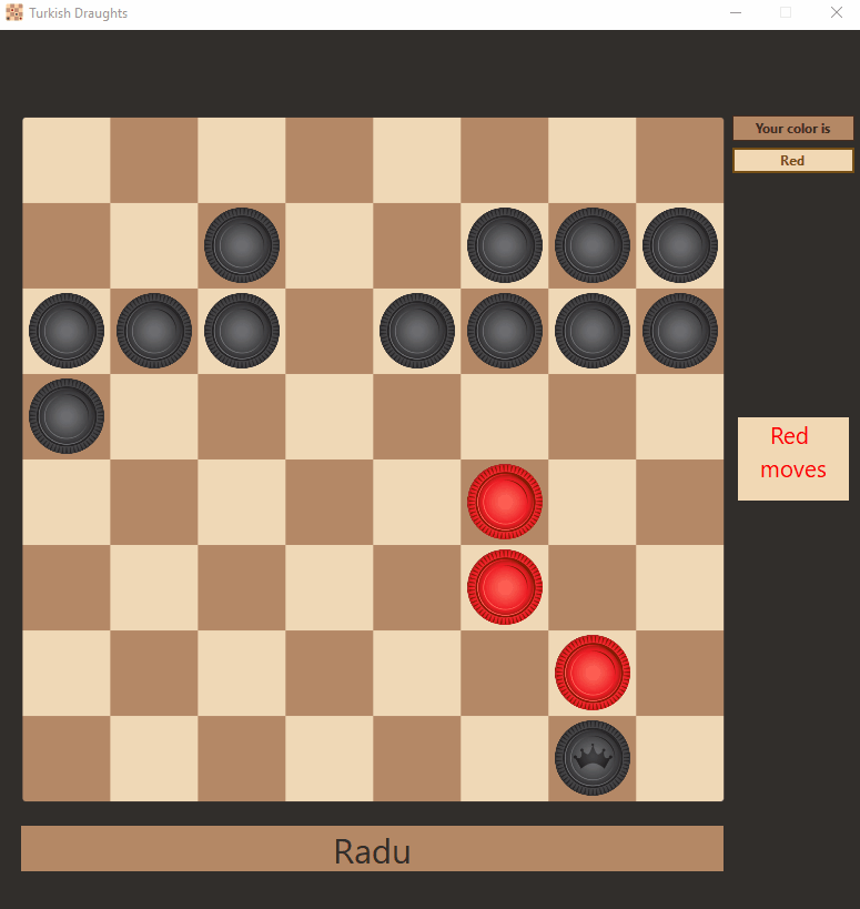 GitHub - RaduCruceat/TurkishCheckersGame: Player vs Player, Player Vs ...