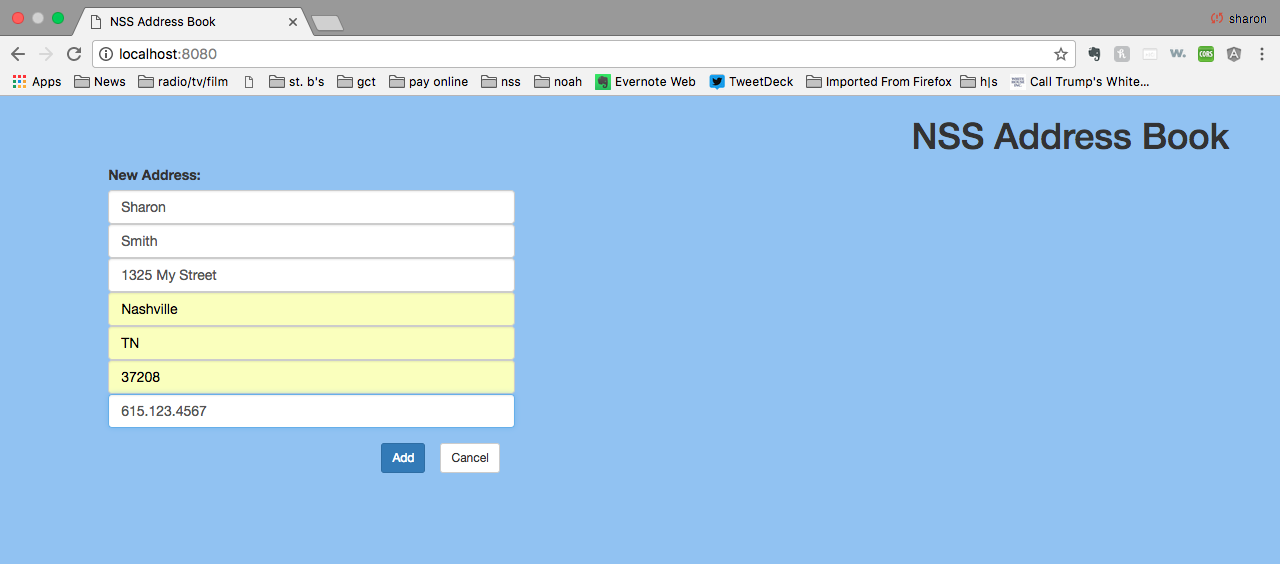 GitHub - SMITHsharon/addressBook