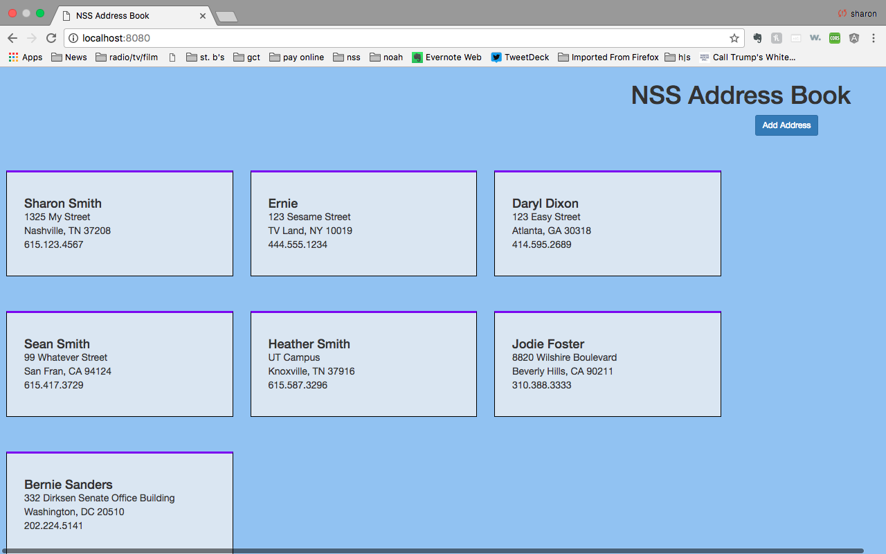 GitHub - SMITHsharon/addressBook