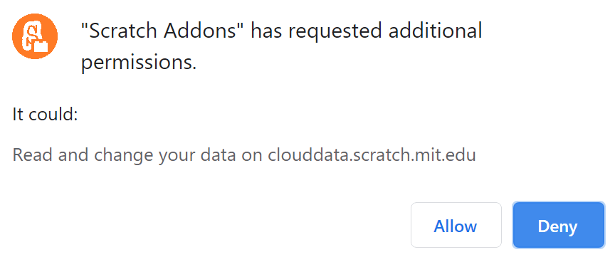 Improve the flow of host permission granting · Issue #7531 · ScratchAddons/ScratchAddons · GitHub