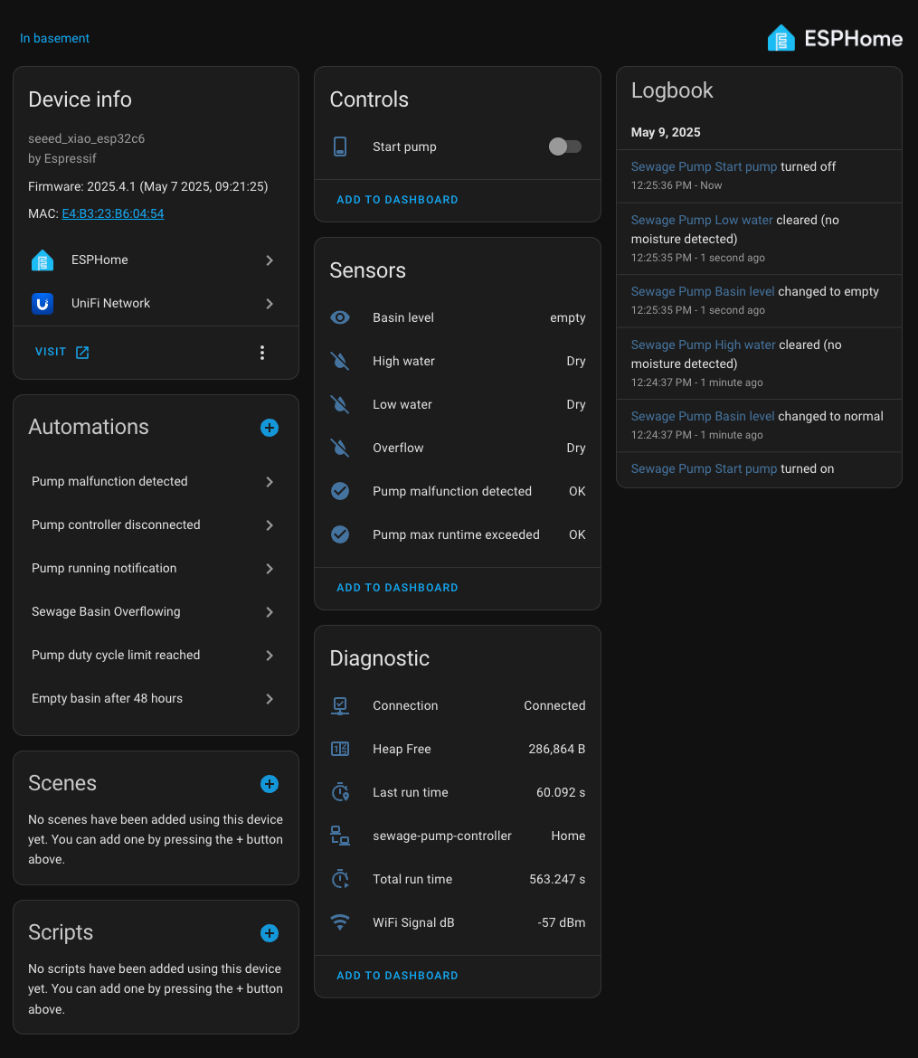 GitHub - aartrost/esphome-sewage-pump-controller: ESP32-C6 paired with XKC-Y25-NPN sensors to ...