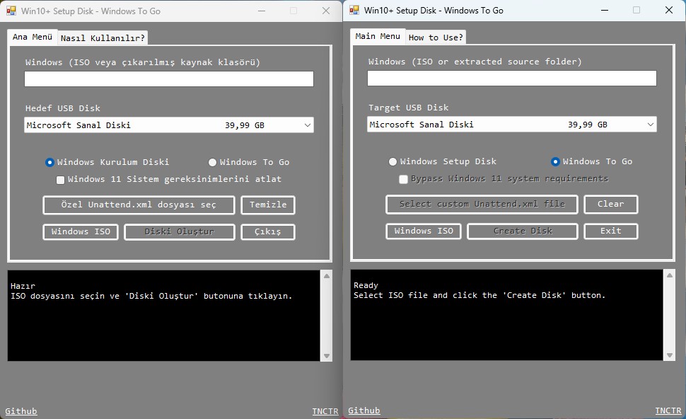 Win10+ Setup Disk - Win To Go (rufus Alternatifi) - TNC-TR Çalışmaları ...