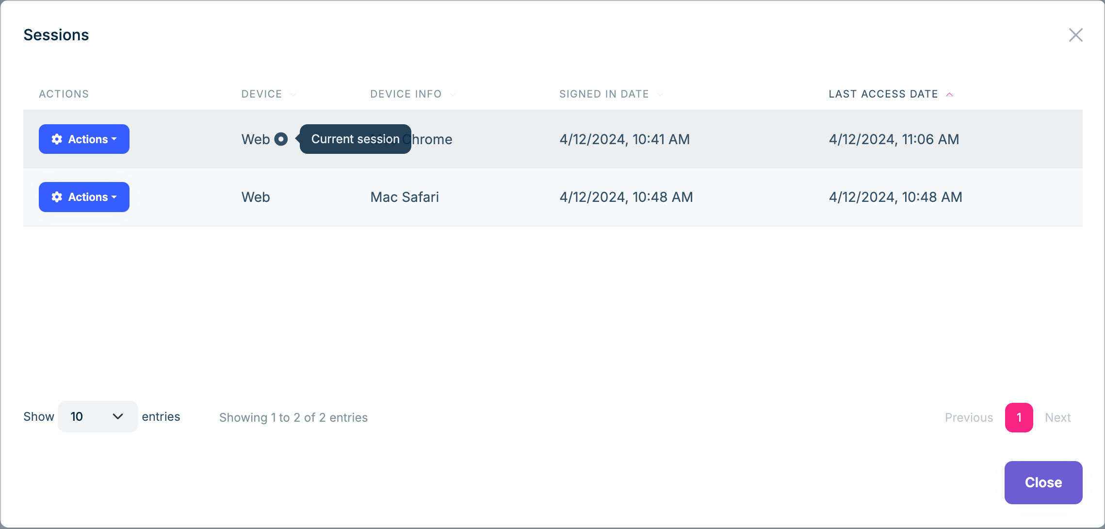 Session Management | ABP.IO Documentation