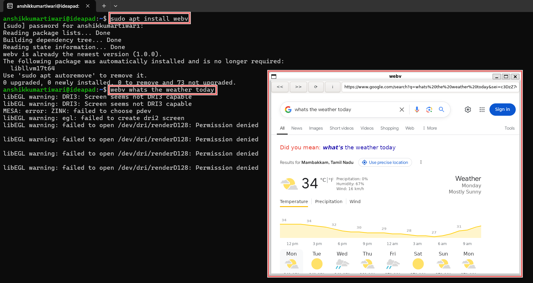 webv — Minimal Terminal-to-GUI Web Launcher