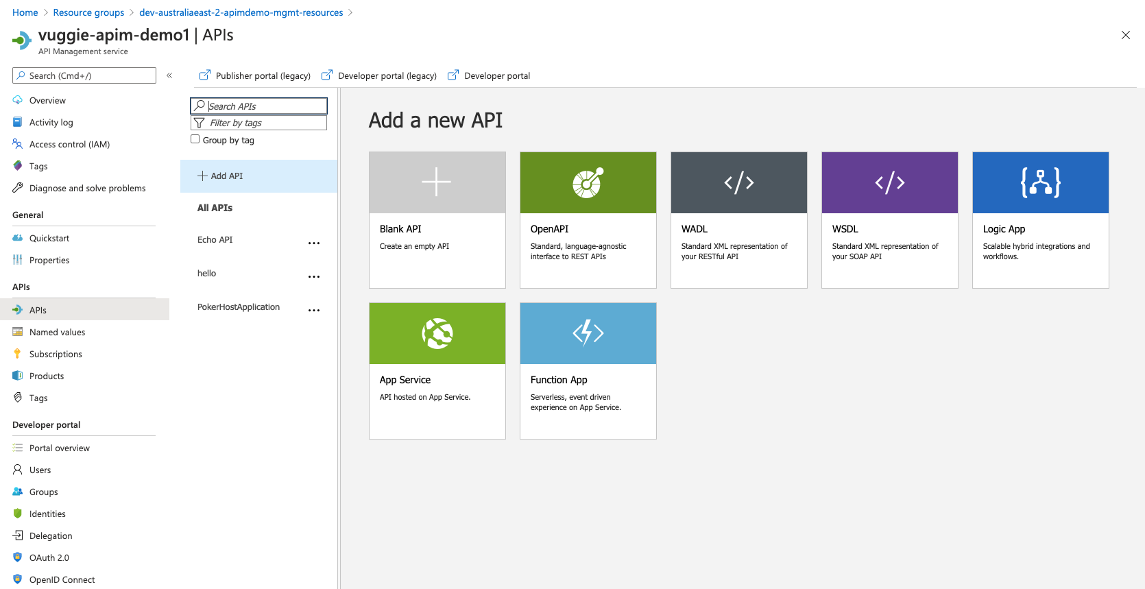 GitHub - chrisvugrinec/apim-demo: Demonstration of rolling out and using APIM