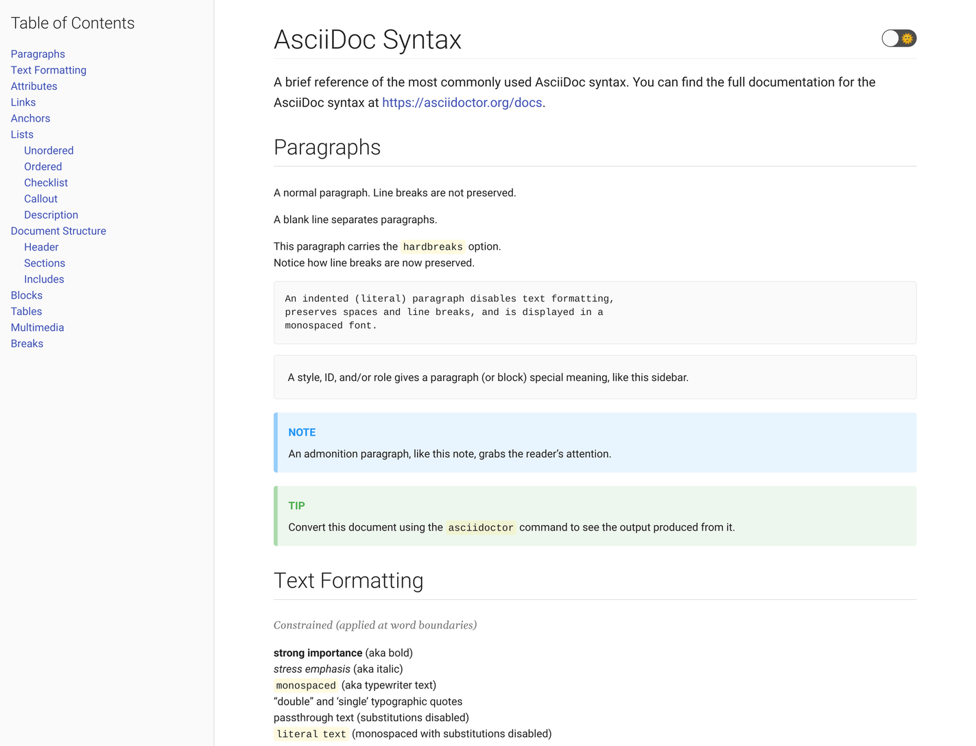 Asciidoctor Styles Asciidoctor Styles