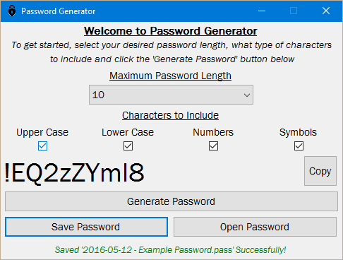 GitHub - deanbyrne95/Password-Generator: A small Windows application ...