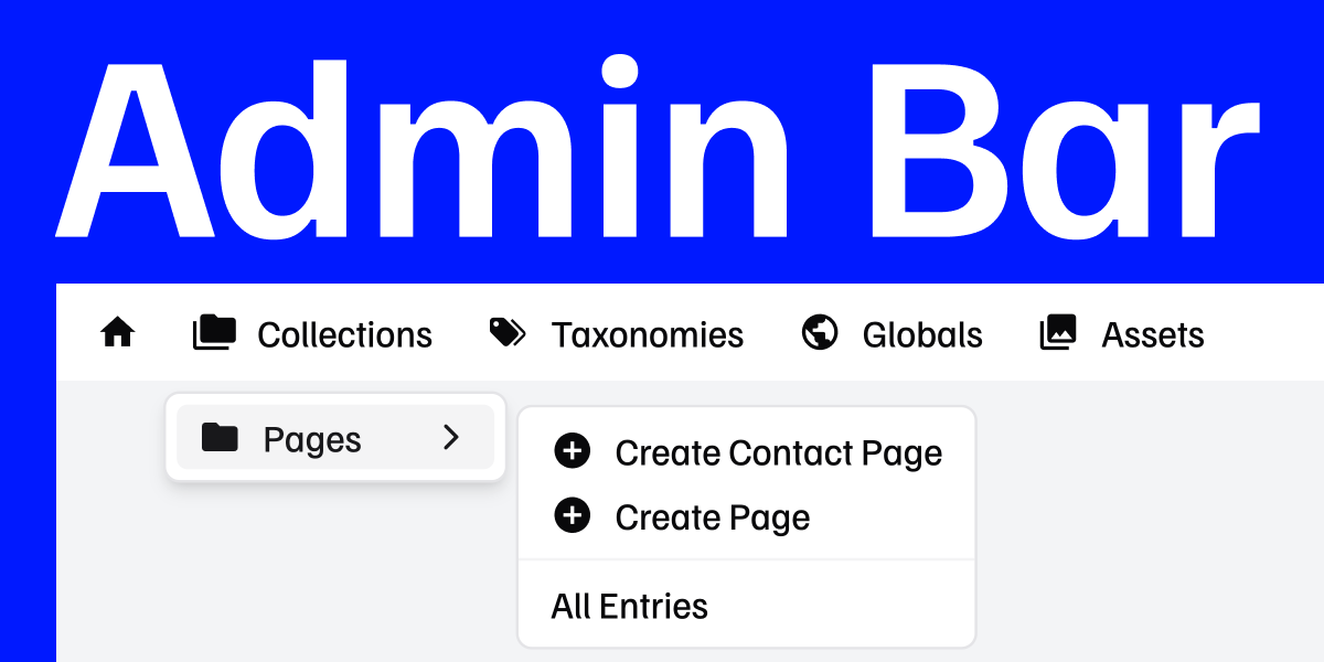 Admin Bar - a Statamic Addon