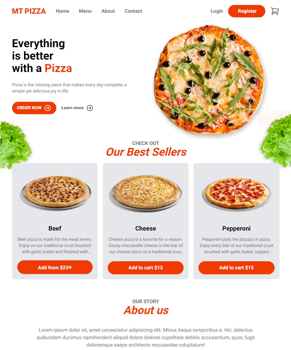 GitHub - famgz/mt-pizza: Full stack Pizza food ordering app with admin panel built with NextJS ...