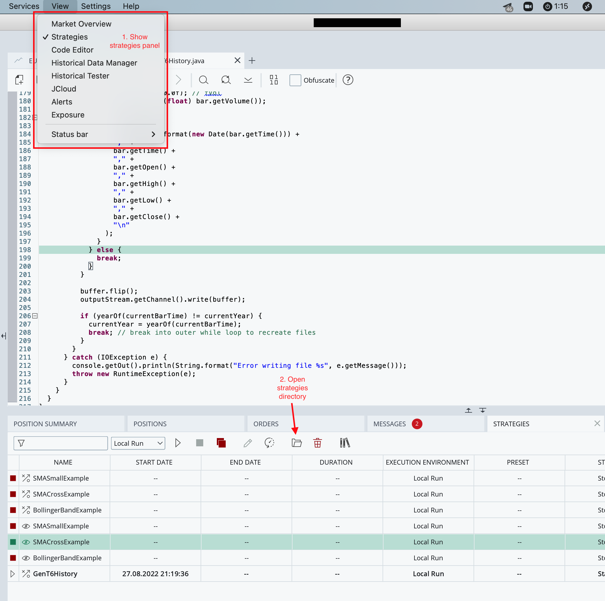 Dukascopy JForex strategy to export prices history to Zorro trader · GitHub