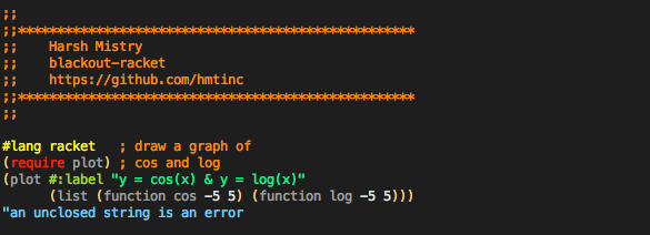 GitHub - hmtinc/Blackout-Racket: A Blackout colour scheme for DrRacket