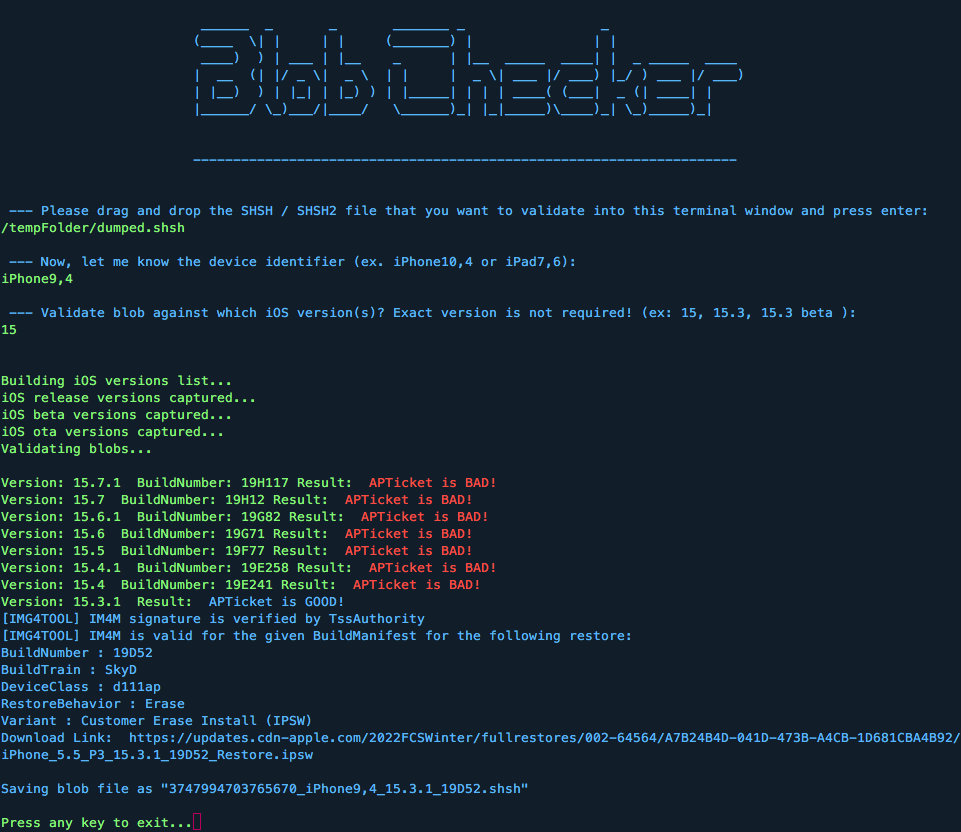 GitHub - iam-theKid/ios-blob-checker: Check saved / dumped ios blobs ...