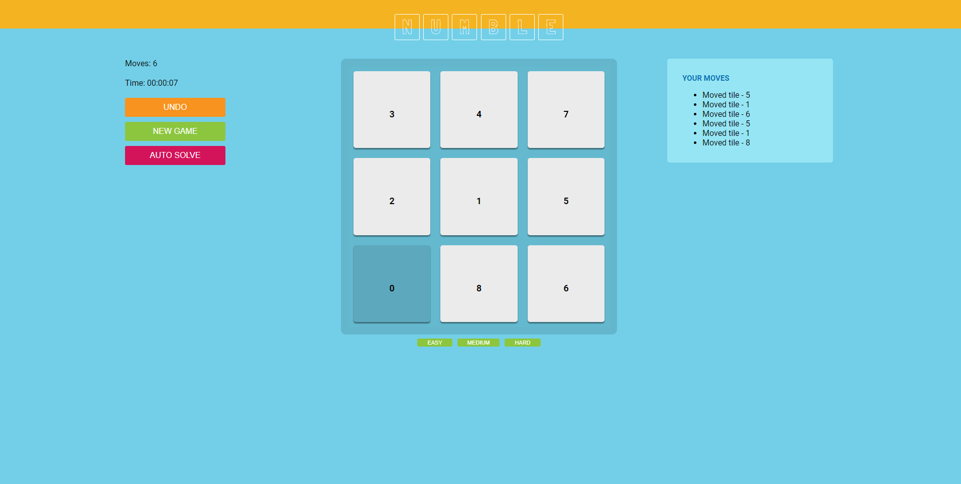 GitHub - libinprasanth/numble: Pure JavaScript number puzzle