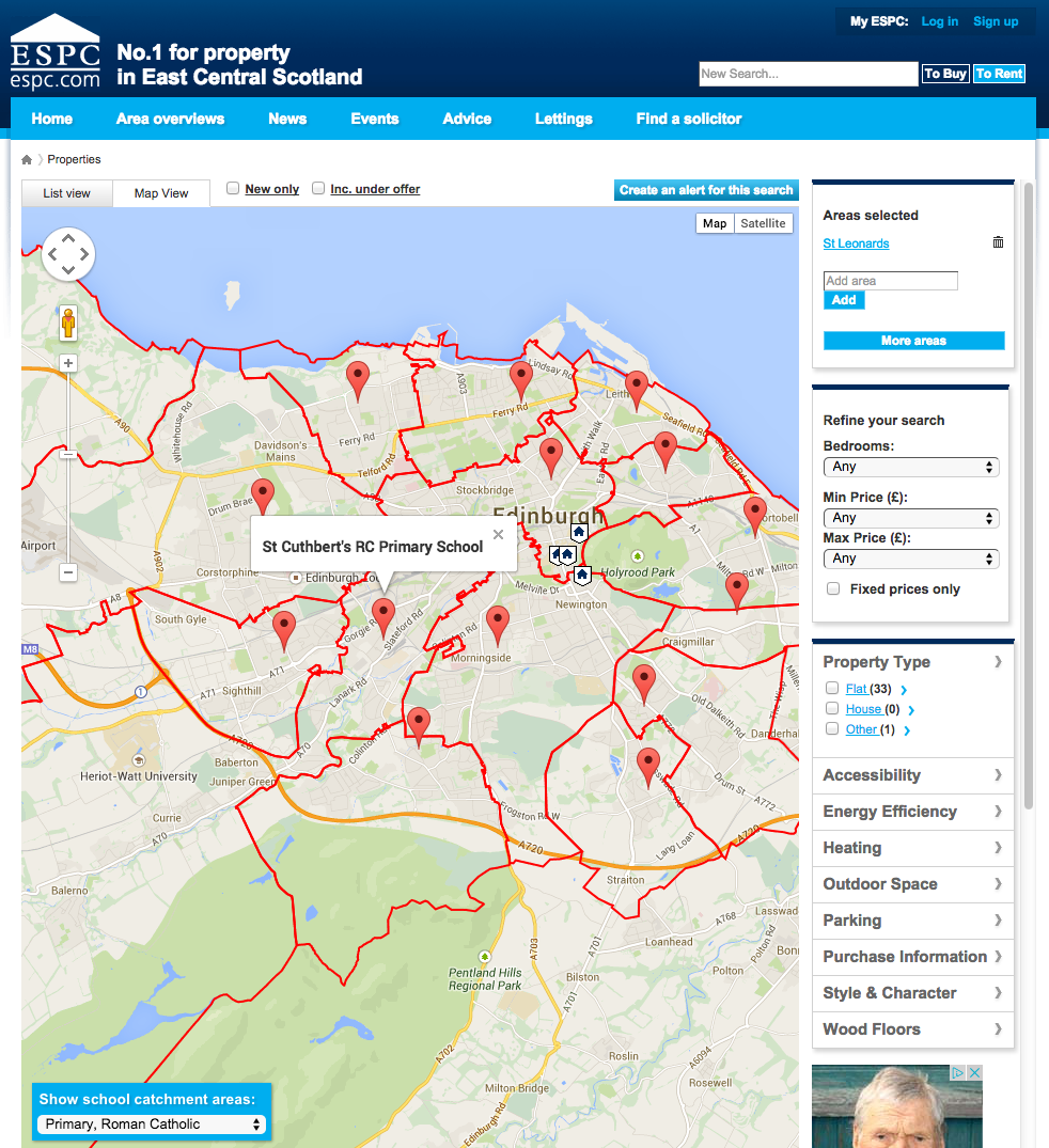 Edinburgh School Catchment Areas For ESPC
