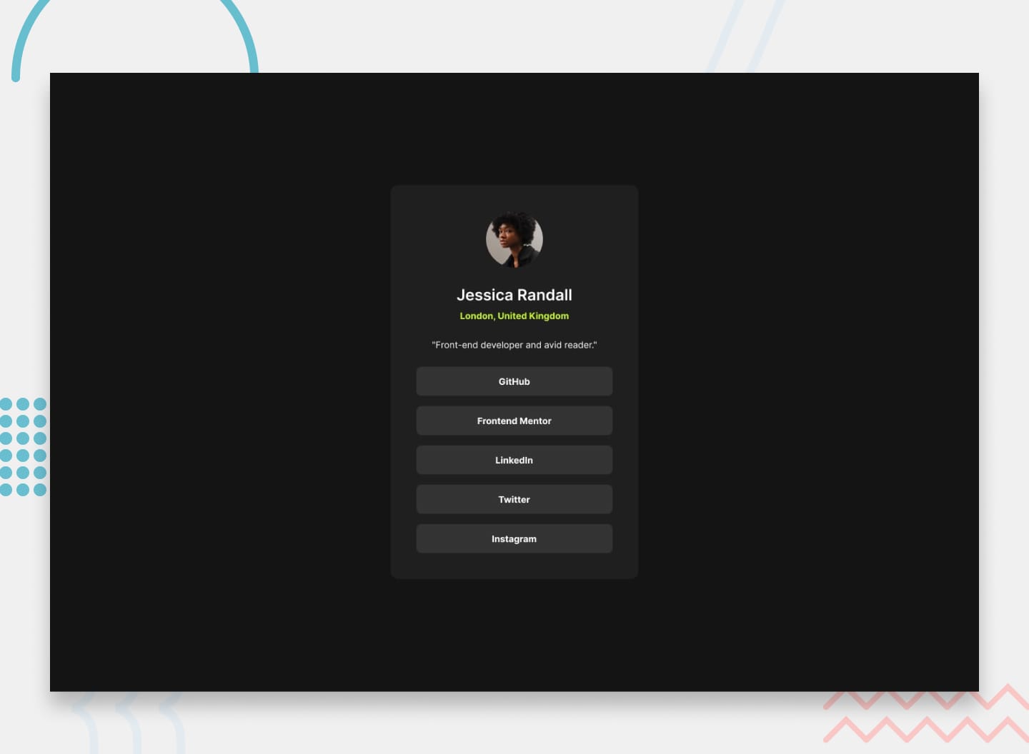 GitHub - mariokreitz/social-links-profile: A responsive social links profile card built with ...