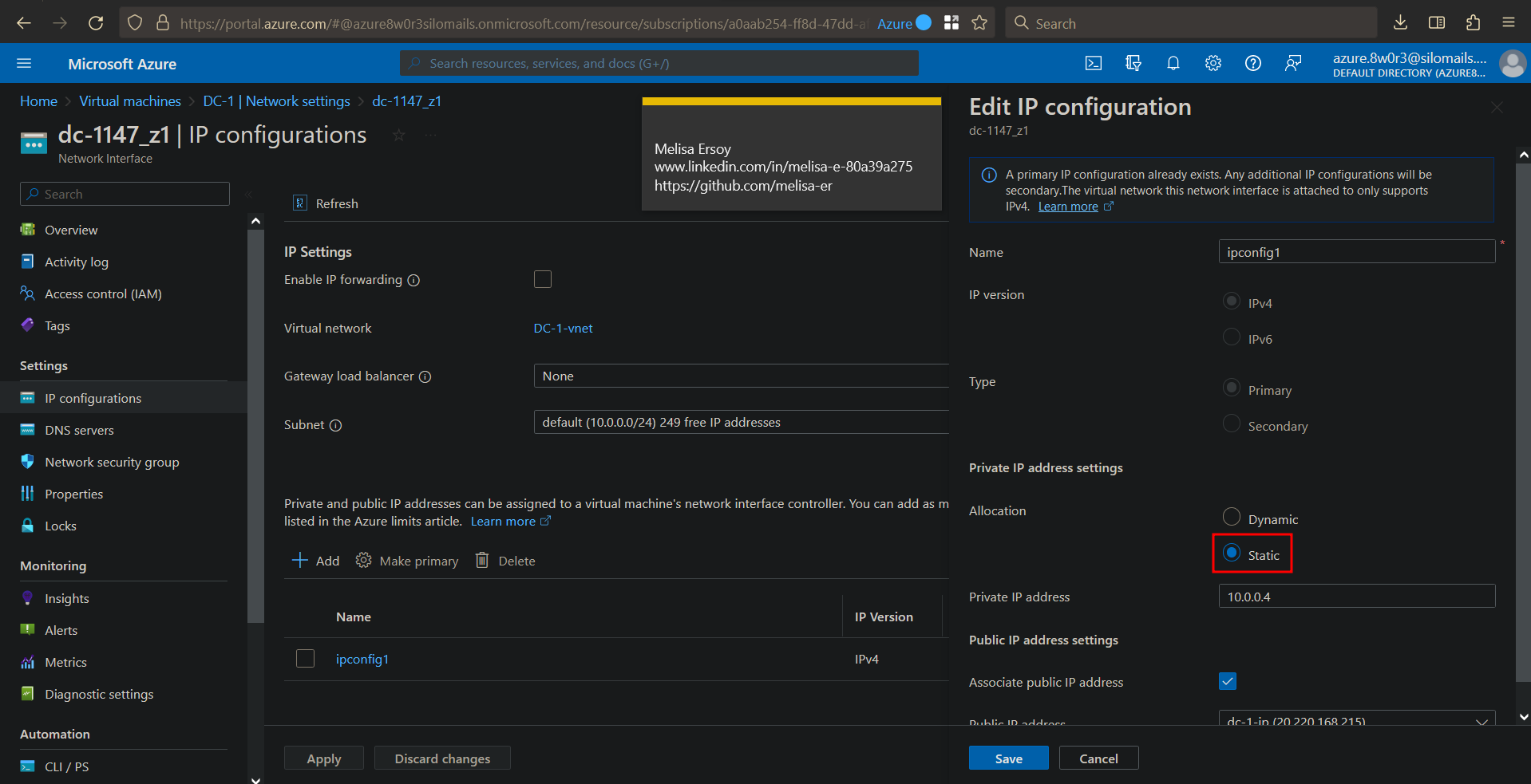 GitHub - melisaaaaaaaaa-er/Set-up-VMs-and-Test-Connectivity