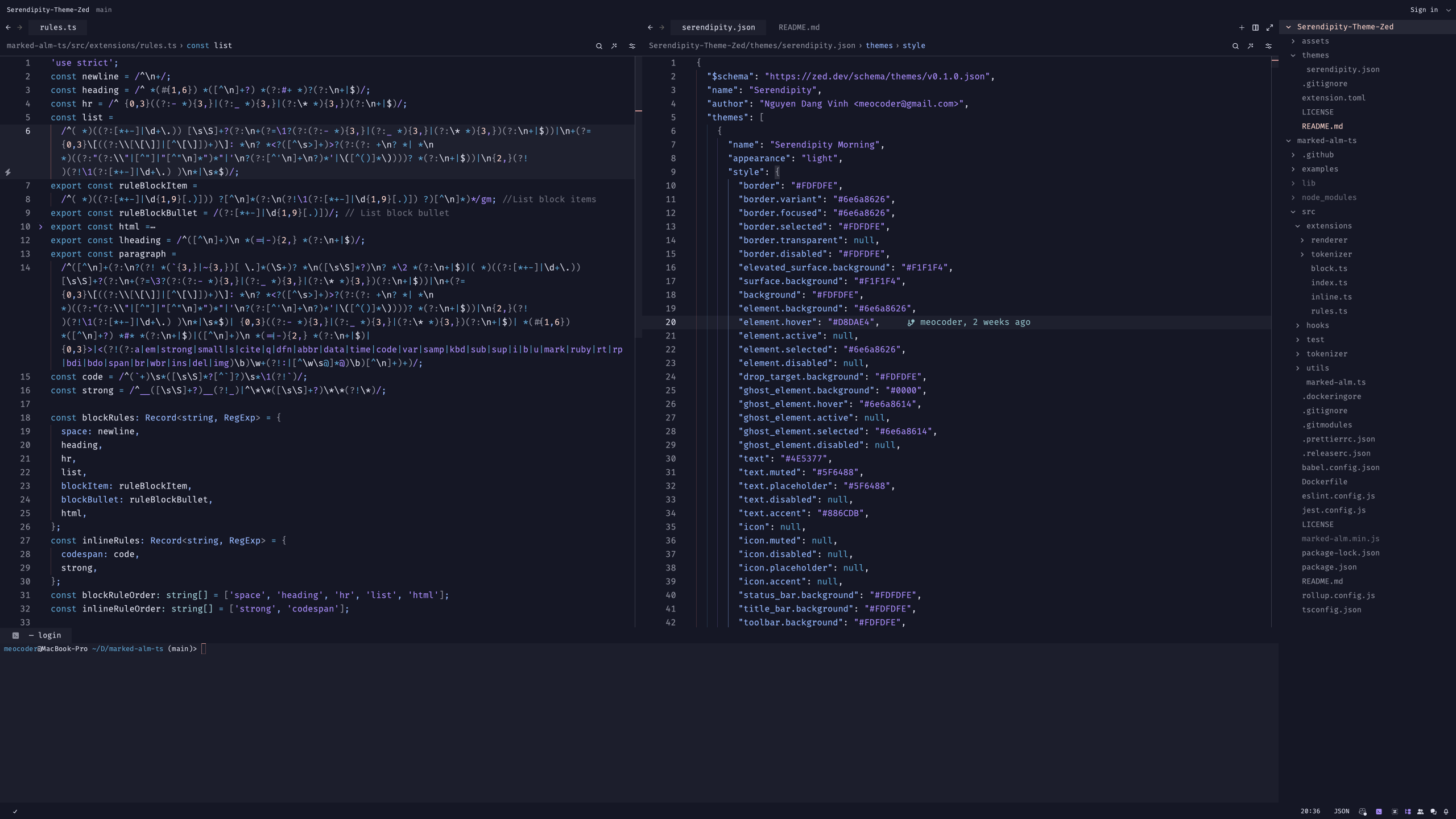 GitHub - meocoder31099/Serendipity-Theme-Zed: Relaxed, gentle and ...