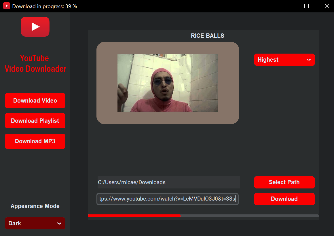 GitHub - micaelmz/youtube-video-downloader: A GUI-based program, made using Tkinter.py and ...