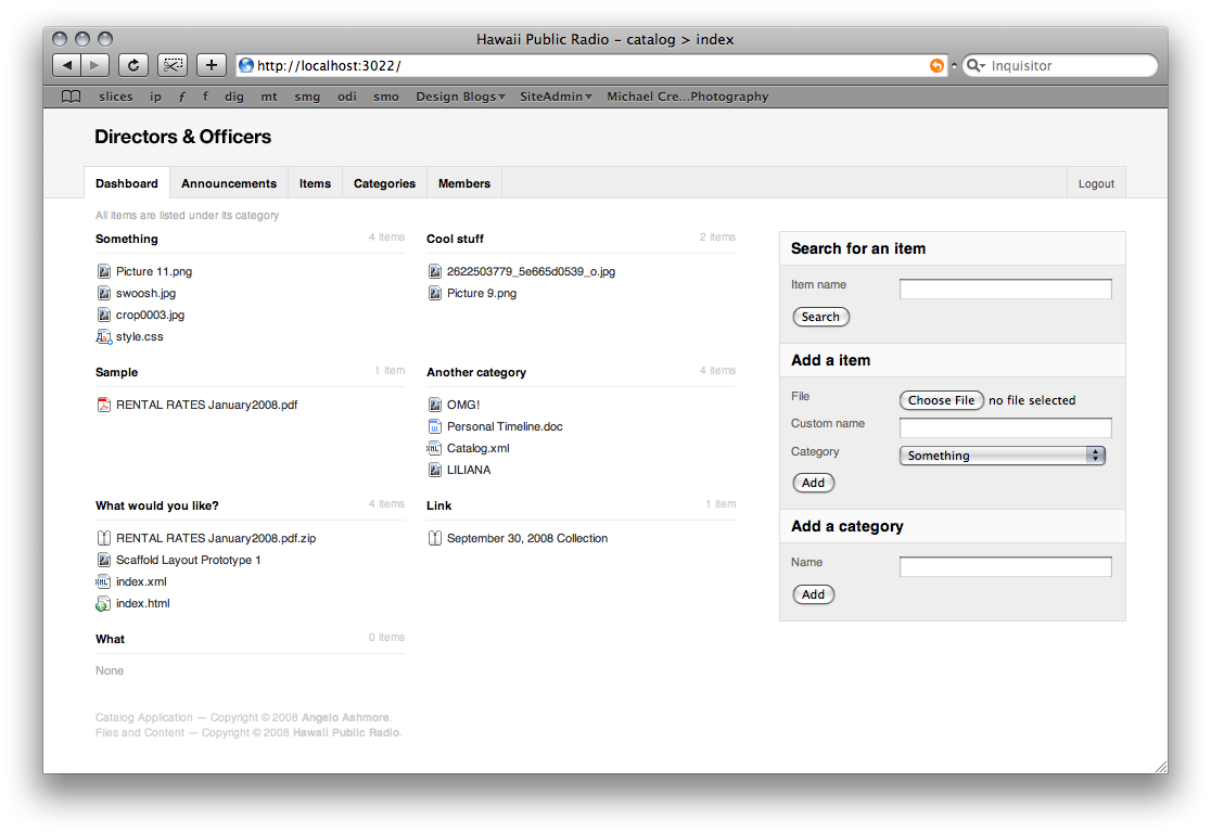 GitHub - bureauofminds/catalog: Application last updated January, 2009
