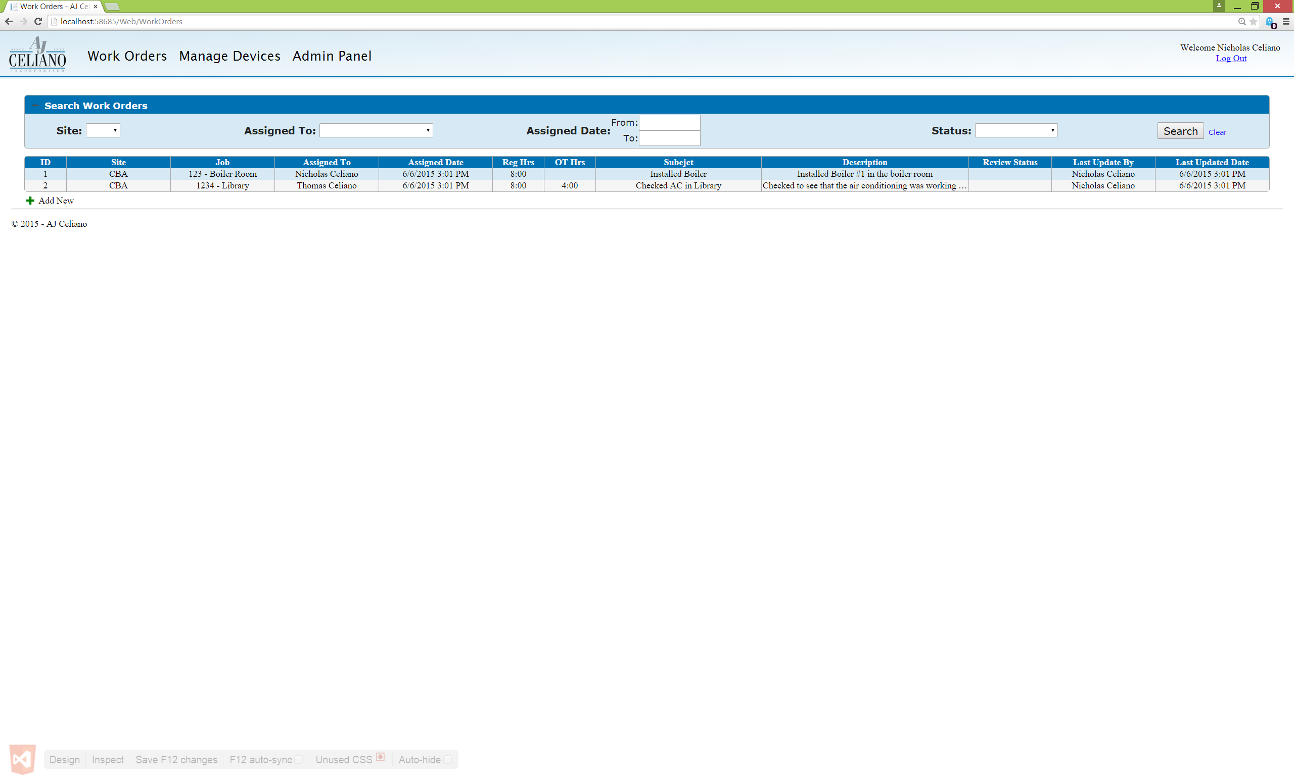 GitHub - nicholasceliano/AJWorkOrders-WebApp: AJ Work Orders Web App