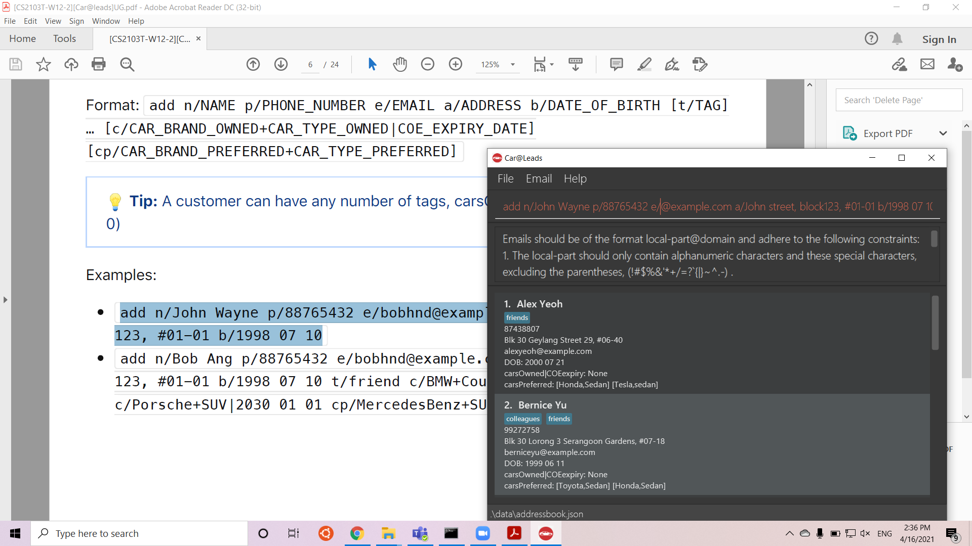Error message not clear. Should say that the front part(local part) of the email should not be ...