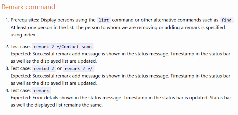 Remark command DG documentation bug · Issue #5500 · nus-cs2103-AY2324S1/pe-dev-response · GitHub
