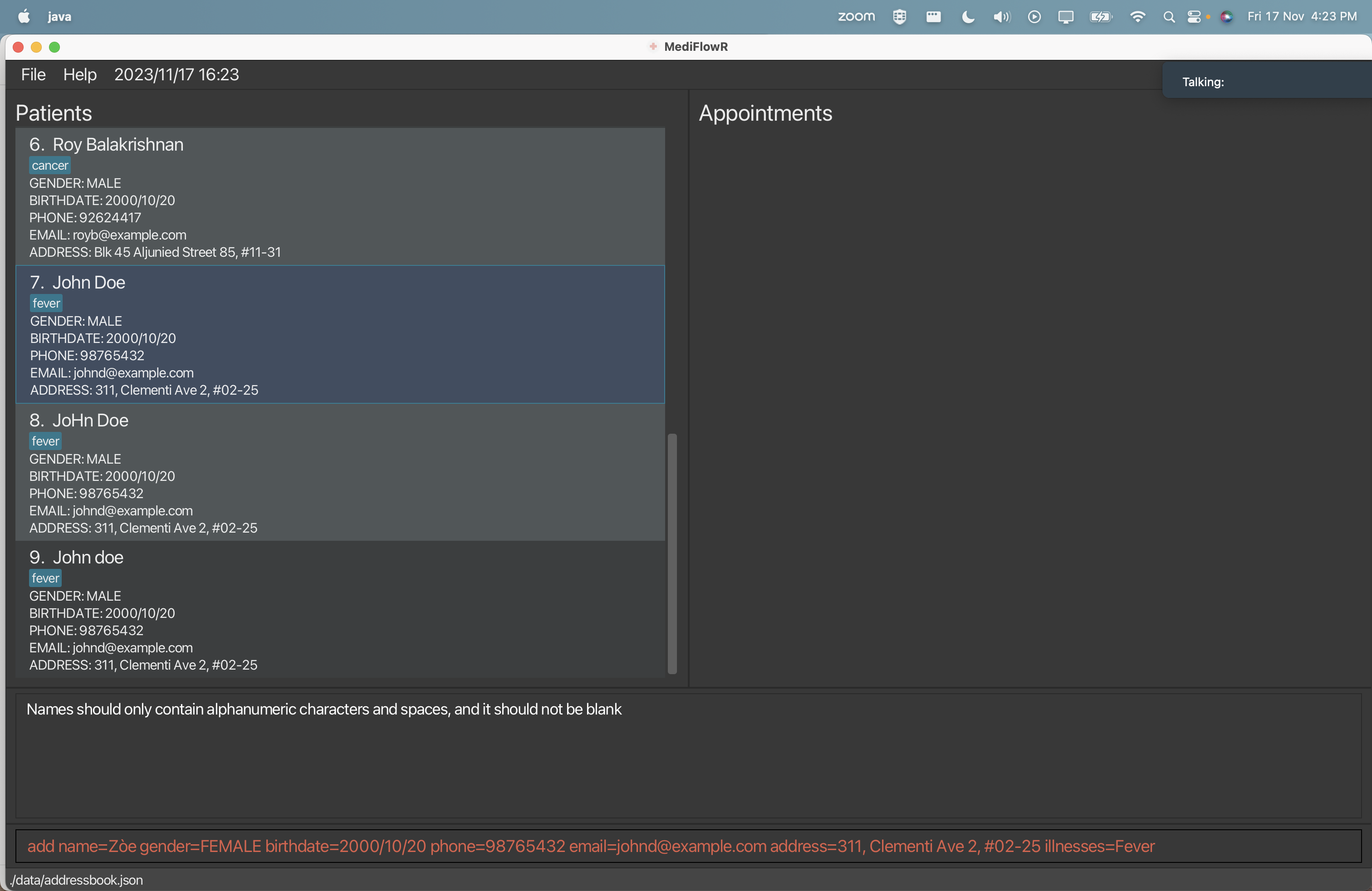 Name does not accept special characters · Issue #4590 · nus-cs2103-AY2324S1/pe-dev-response · GitHub