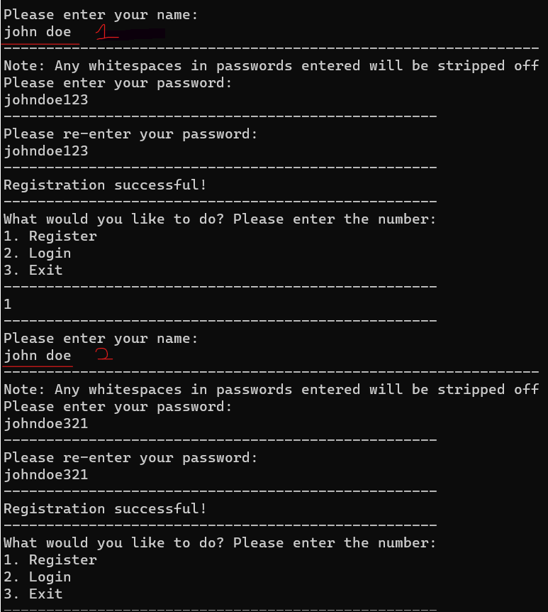Program accepts same username for registration · Issue #938 · nus-cs2113-AY2223S2/pe-dev ...