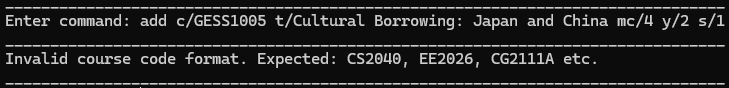 Unable to add courses with codes from the UG · Issue #976 · nus-cs2113-AY2425S2/pe-dev-response ...