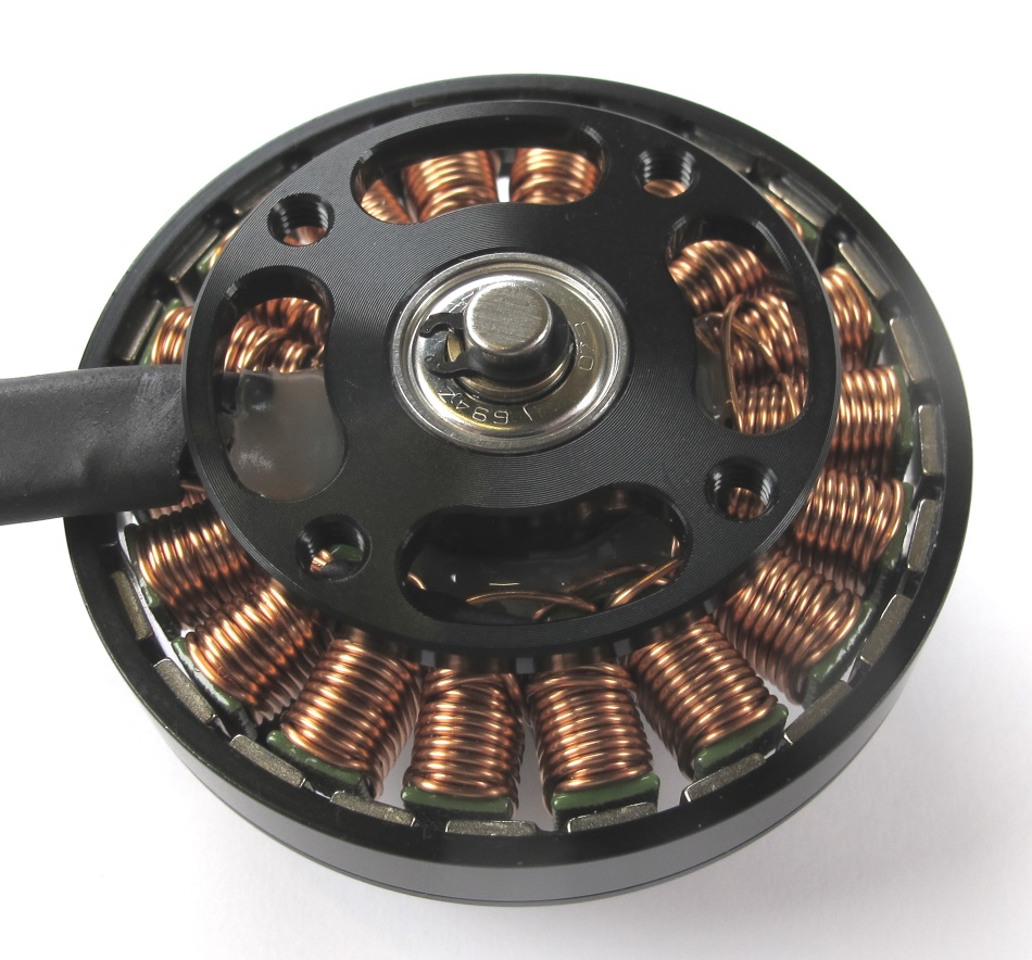 *Bottom view: the retaining ring holds the motor shaft in place*