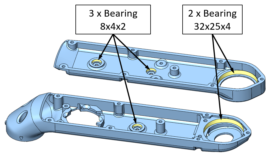 Three transmission bearings: 8mm x 4mm x 2mm*