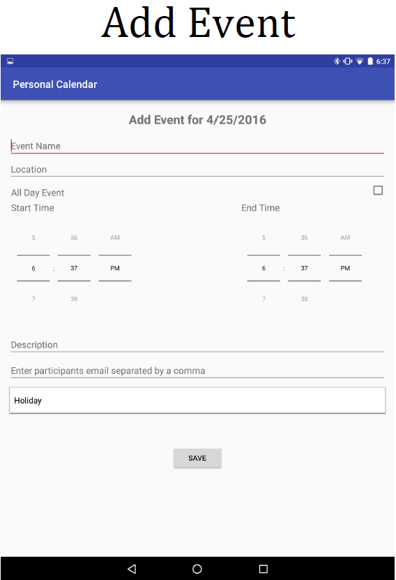GitHub - peggysoh/PersonalCalendar: Personal calendar app