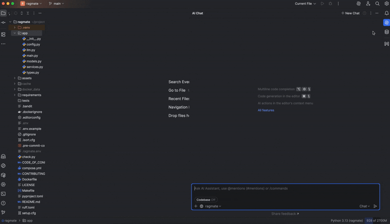 GitHub - ragmate/ragmate: Local RAG server for code editors. Scans your codebase, builds a local ...