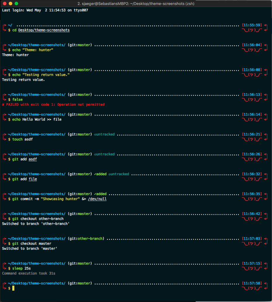 GitHub Se jaeger hunter zsh scheme My Private Z Shell Zsh Theme 