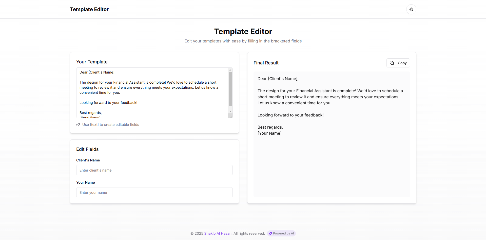 GitHub - shakibalhasan-code/template_text_editor: Smart Text Template ...