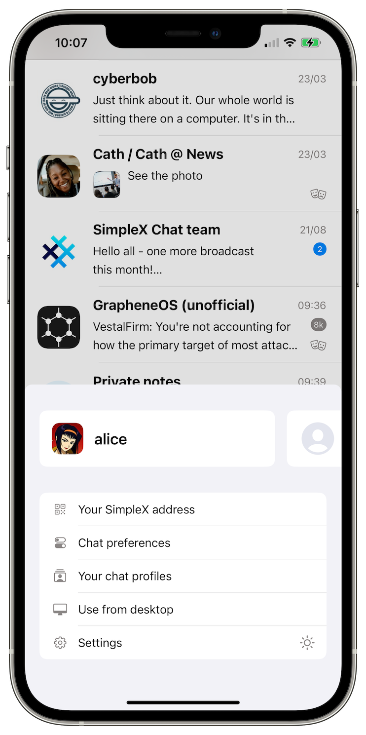 another improvement relates to switching between chat profiles ...