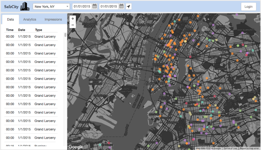 GitHub - skeselj/safe-city: Mapping crime in big cities.