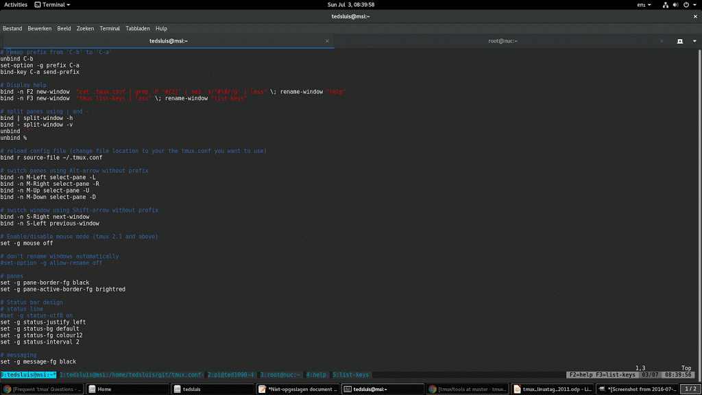 GitHub Tedsluis tmux conf My Tmux Config File
