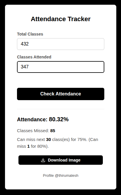 Attendance Calculator | Free Online Attendance Tracking Tool for ...
