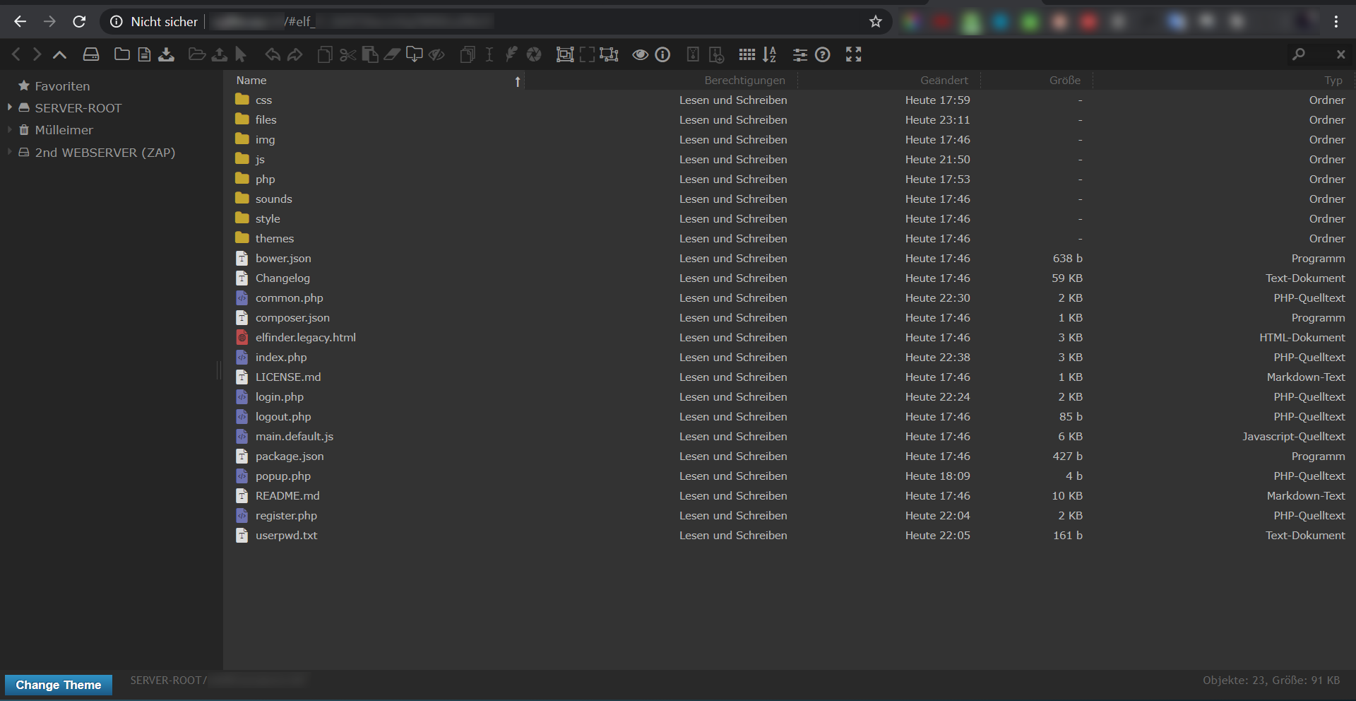 GitHub - vo1dzero/elFinderM: File Manager for web, modded with a included Theme-Manager and User ...